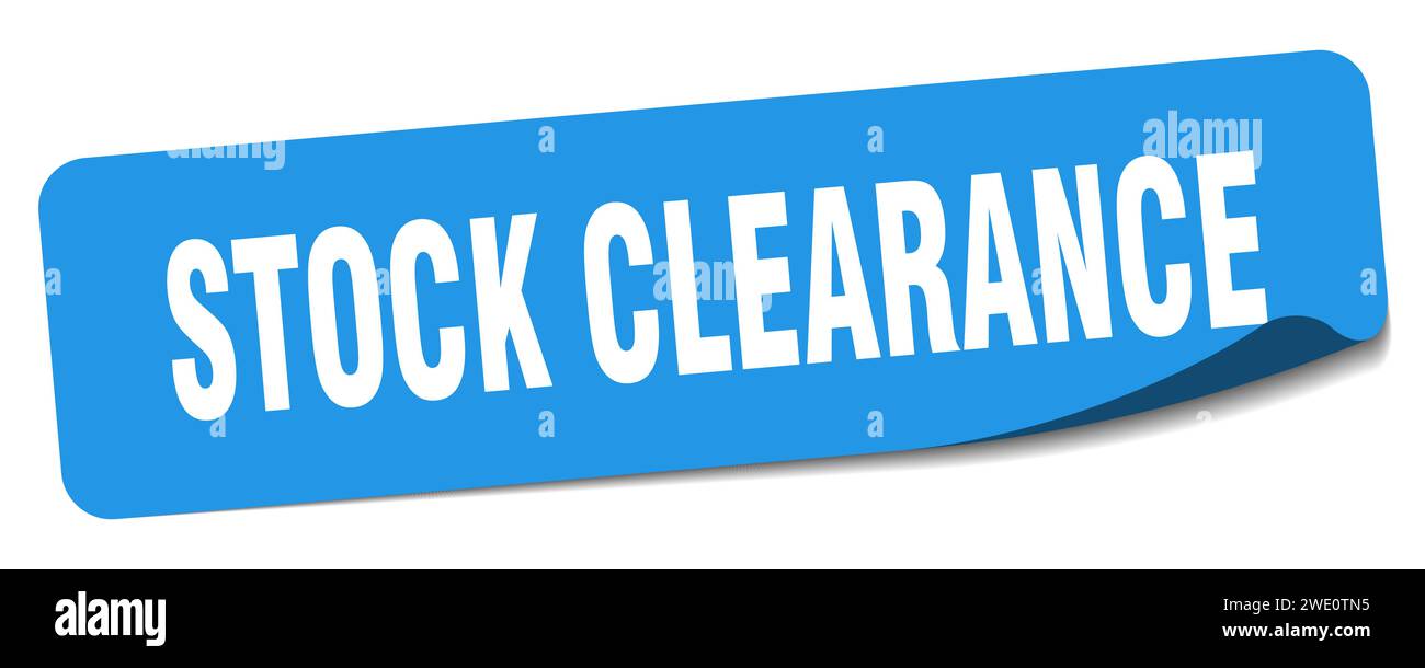 stock clearance sticker. stock clearance rectangular label isolated on ...