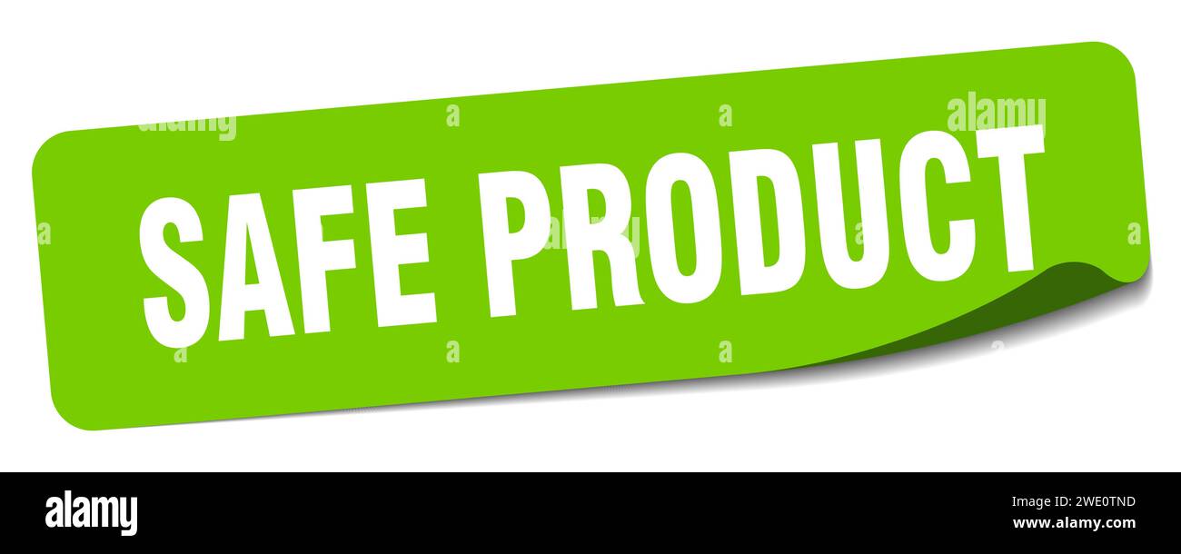 safe product sticker. safe product rectangular label isolated on white ...