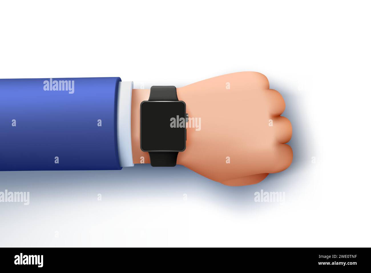 3D smart watch. Hand clock. Smartwatch wrist. Time checking. Render ...