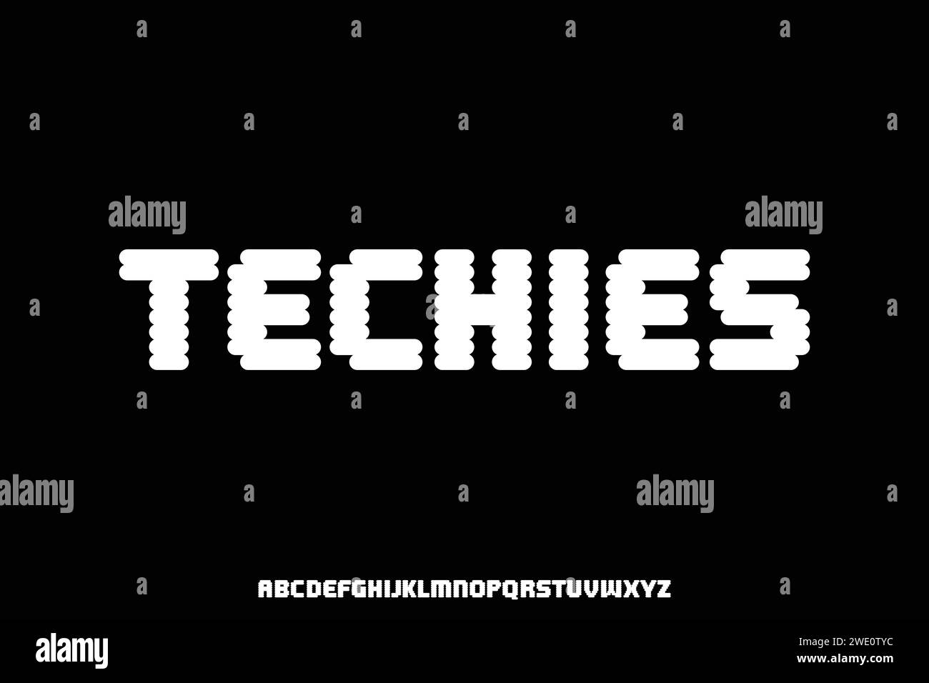Modern bold pixel bit alphabet display font vector. Games typeface ...
