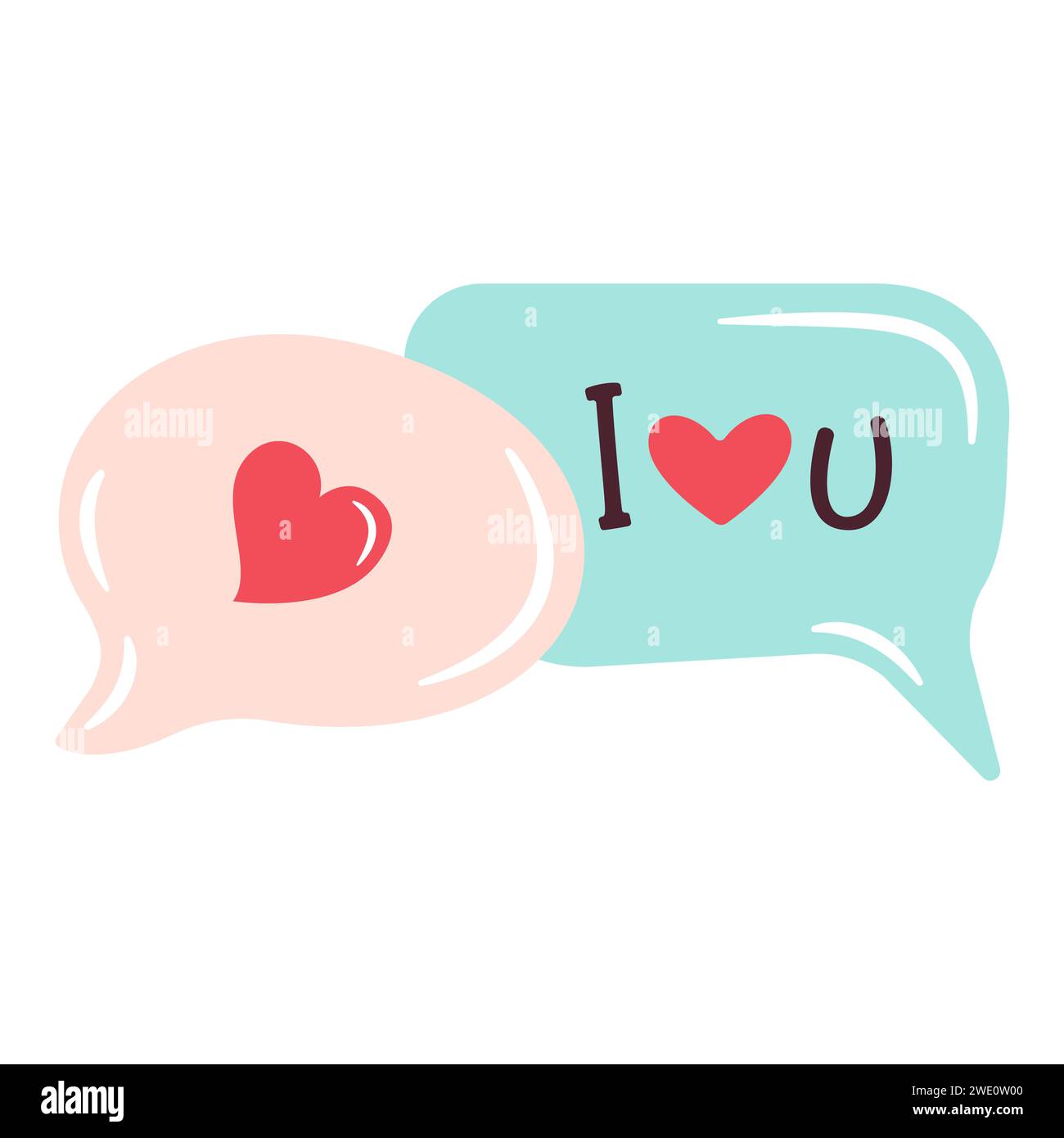 Speech bubble with i love you text y2k illustration message bubble with ...