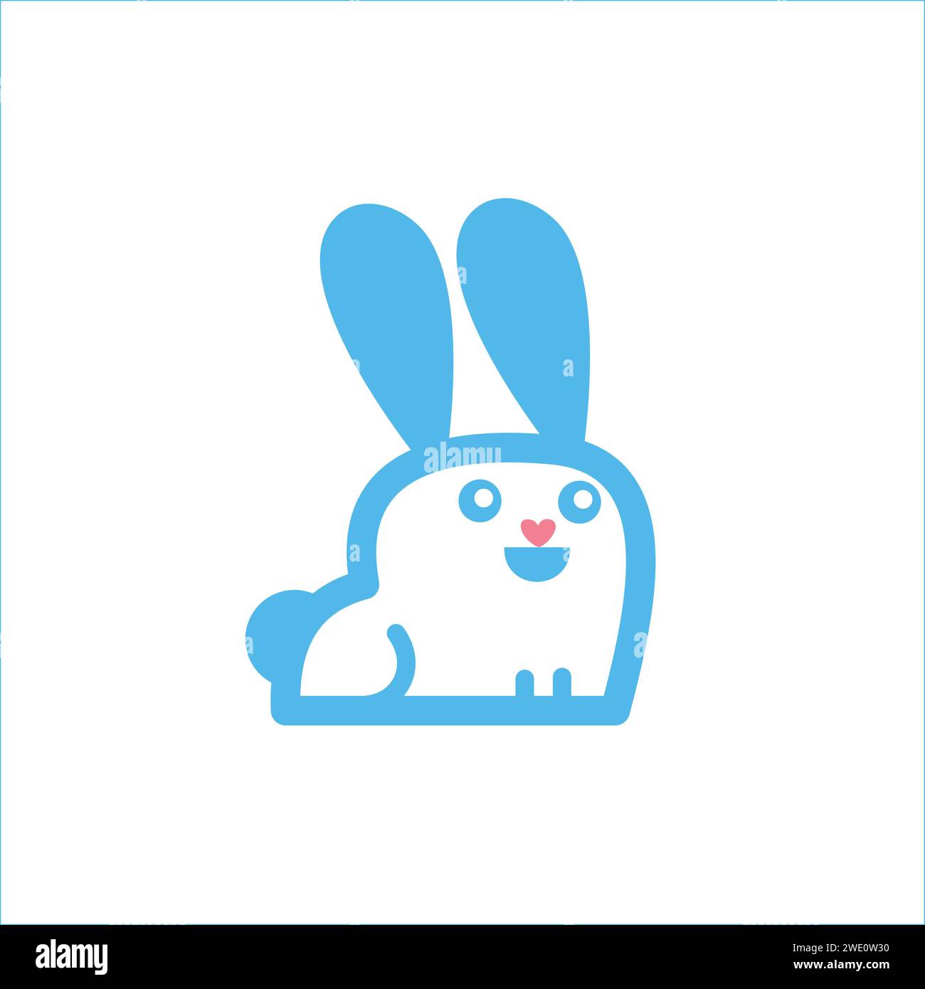 A cartoon logo featuring a cute bunny rabbit with a heart-shaped nose ...