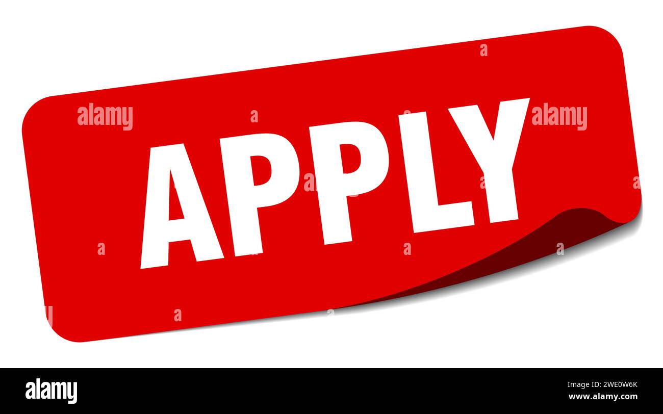 apply sticker. apply rectangular label isolated on white background ...