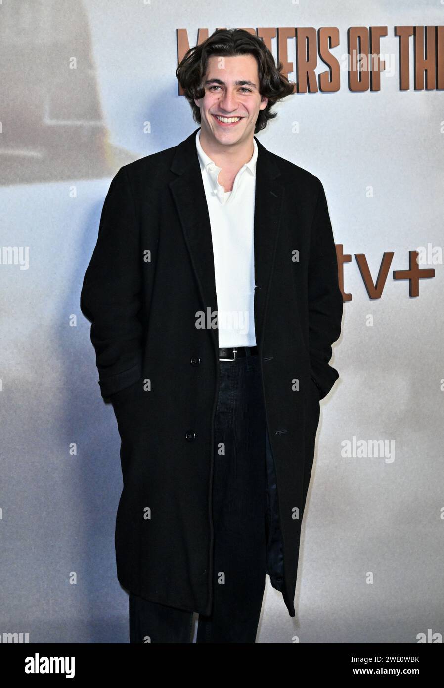 London, UK, 22 January 2024. Jonah Rzeskiewicz on the Red Carpet for the UK Premiere of 'Masters ...