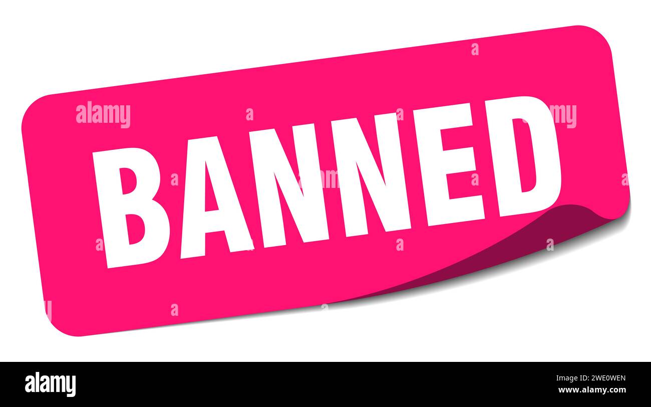 banned sticker. banned rectangular label isolated on white background ...