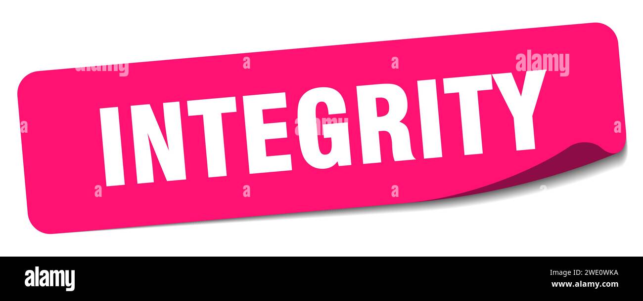integrity sticker. integrity rectangular label isolated on white ...