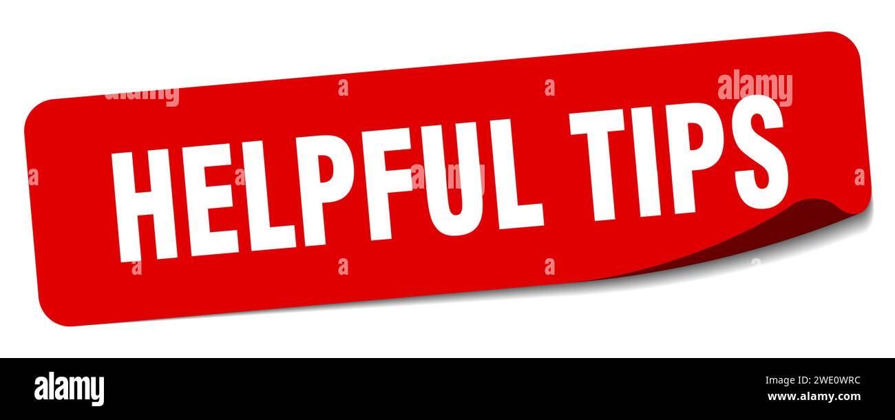 helpful tips sticker. helpful tips rectangular label isolated on white ...