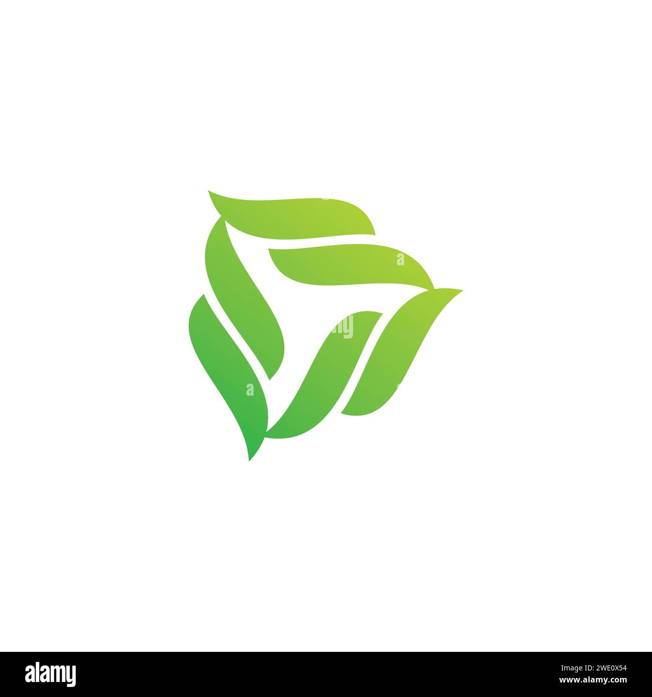 Ecology logo triangle leaf twisted green vector design template. Vector ...