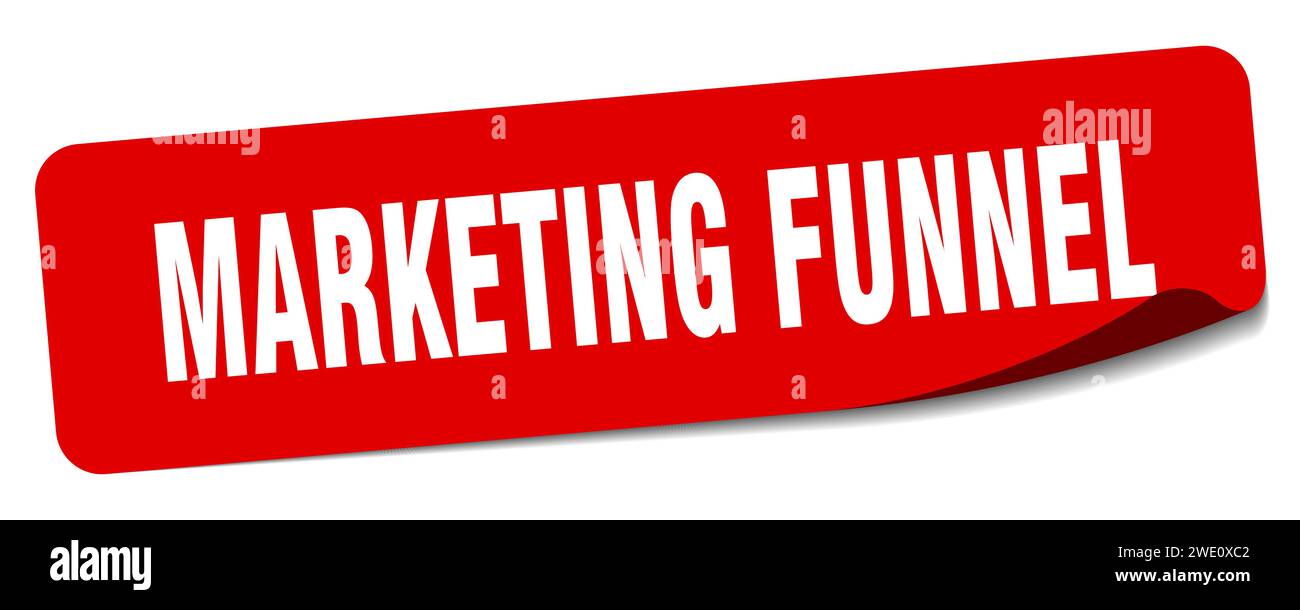 marketing funnel sticker. marketing funnel rectangular label isolated ...