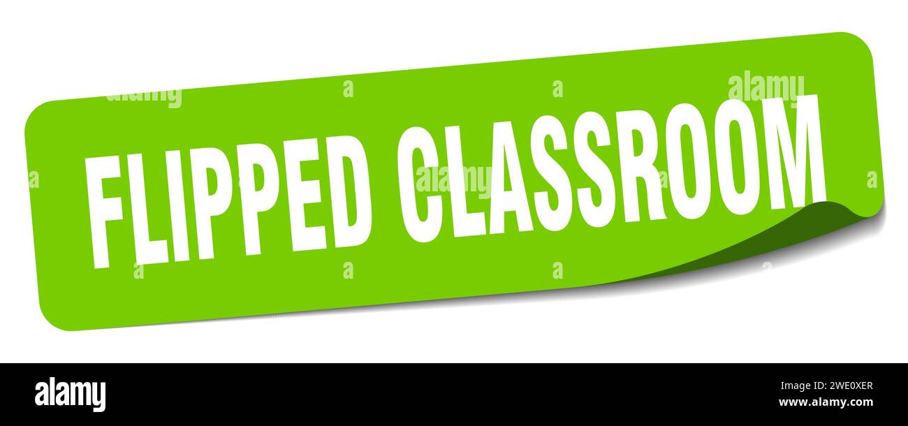 flipped classroom sticker. flipped classroom rectangular label isolated ...