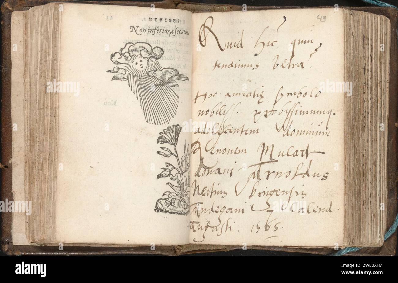 Album amicorum van Seino Mulert - 1900A178 048v 049r Stock Photo - Alamy