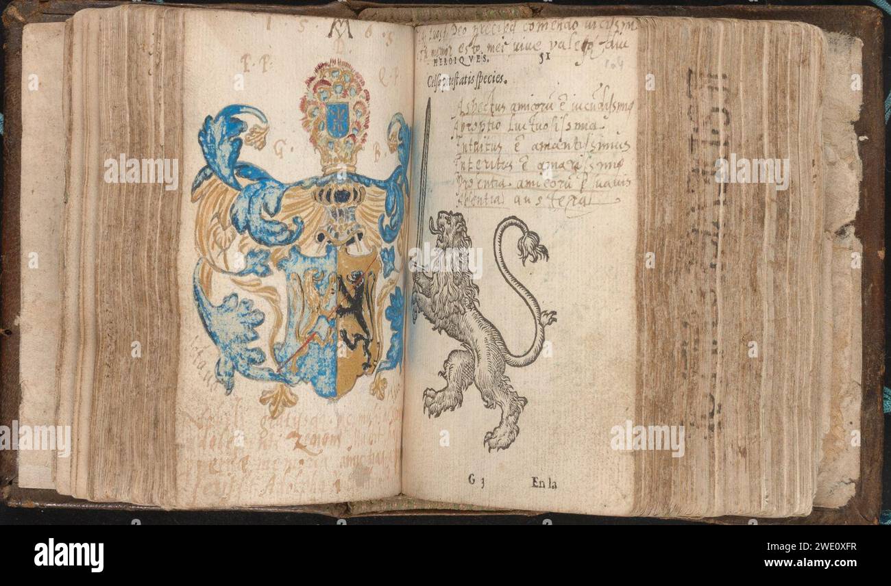 Album amicorum van Seino Mulert - 1900A178 103v 104r Stock Photo - Alamy