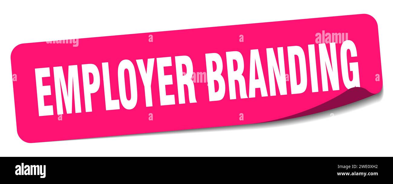 employer branding sticker. employer branding rectangular label isolated ...