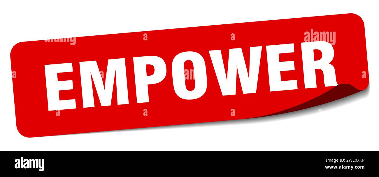 empower sticker. empower rectangular label isolated on white background ...