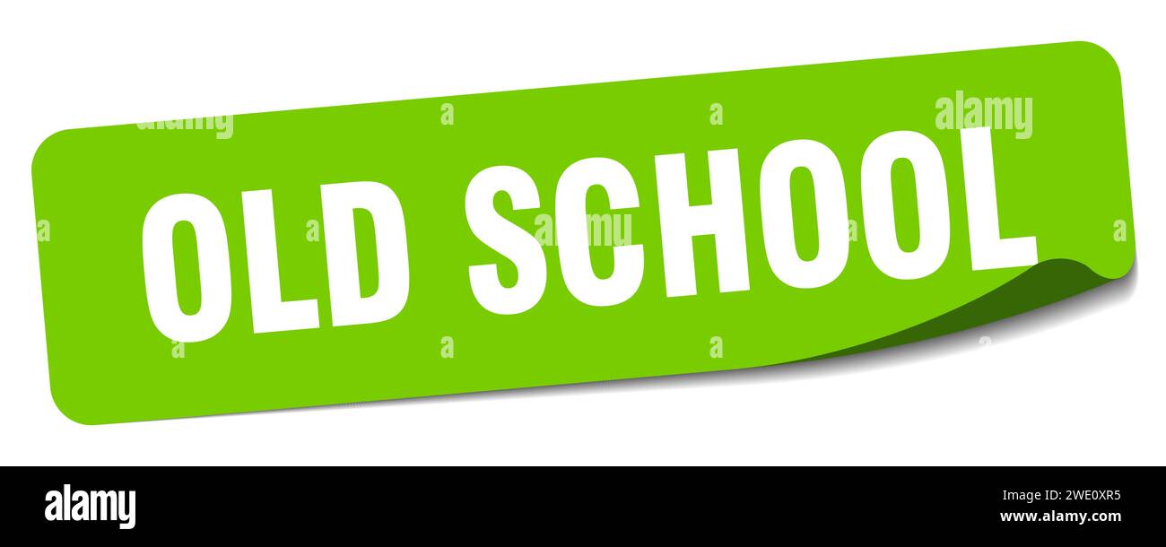 old school sticker. old school rectangular label isolated on white ...