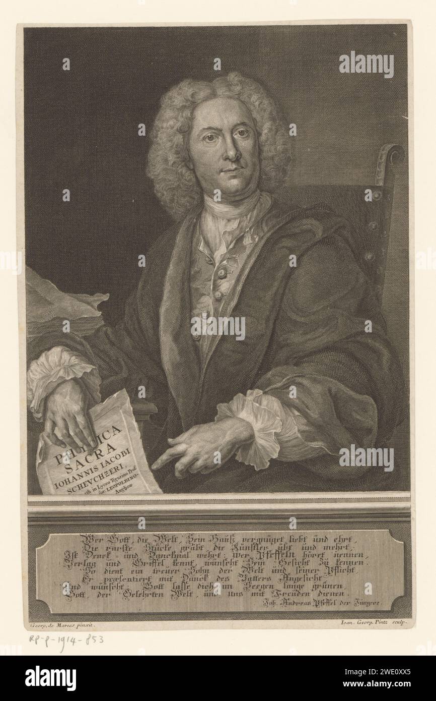 Portrait van Johann Andreas Pfeffel, Johann Georg Pintz, after Georg ...