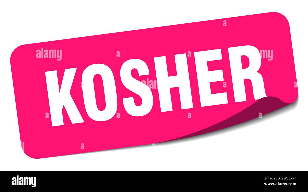 kosher sticker. kosher rectangular label isolated on white background ...