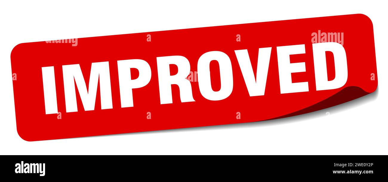 improved sticker. improved rectangular label isolated on white ...