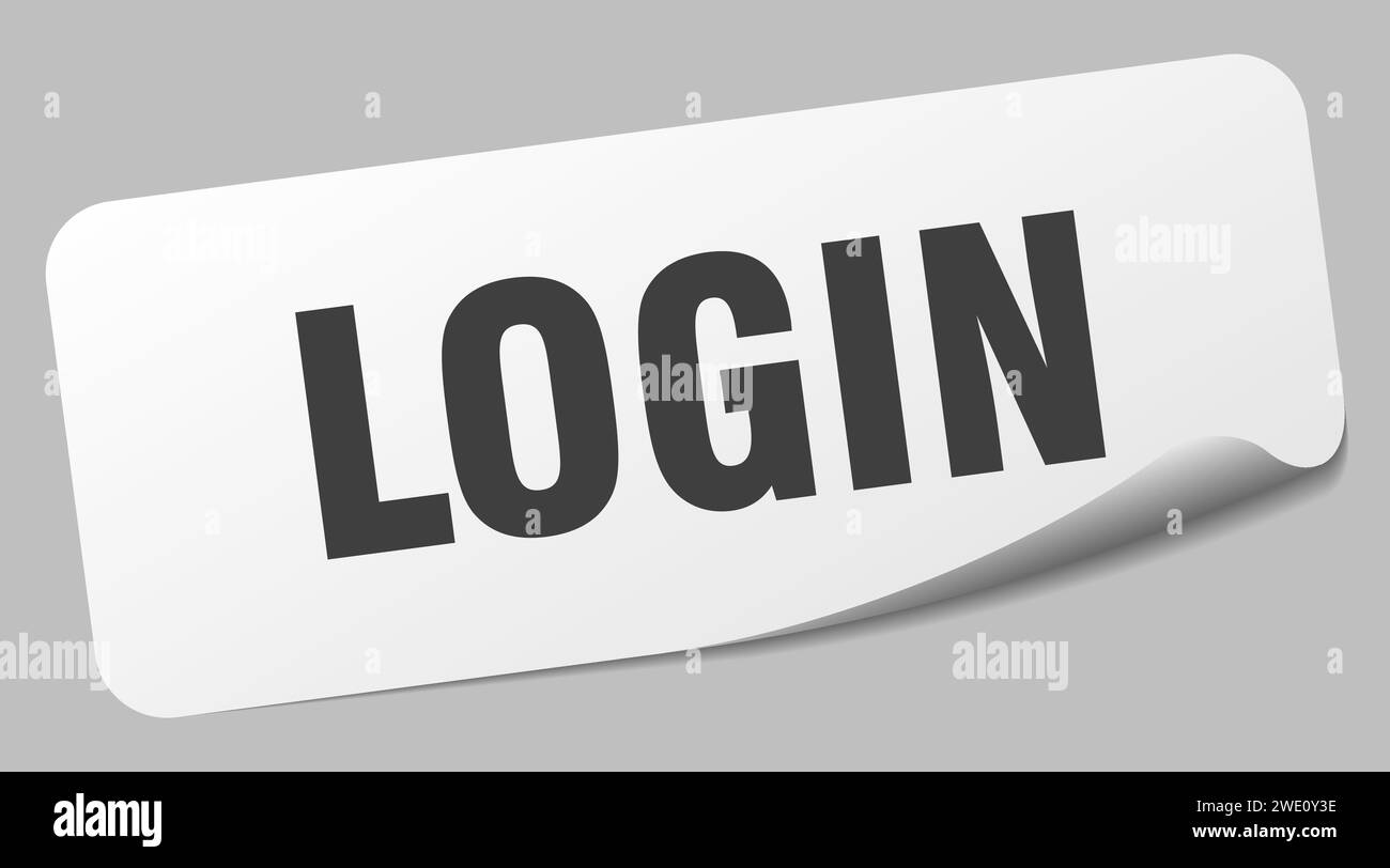 login sticker. login rectangular label isolated on white background ...