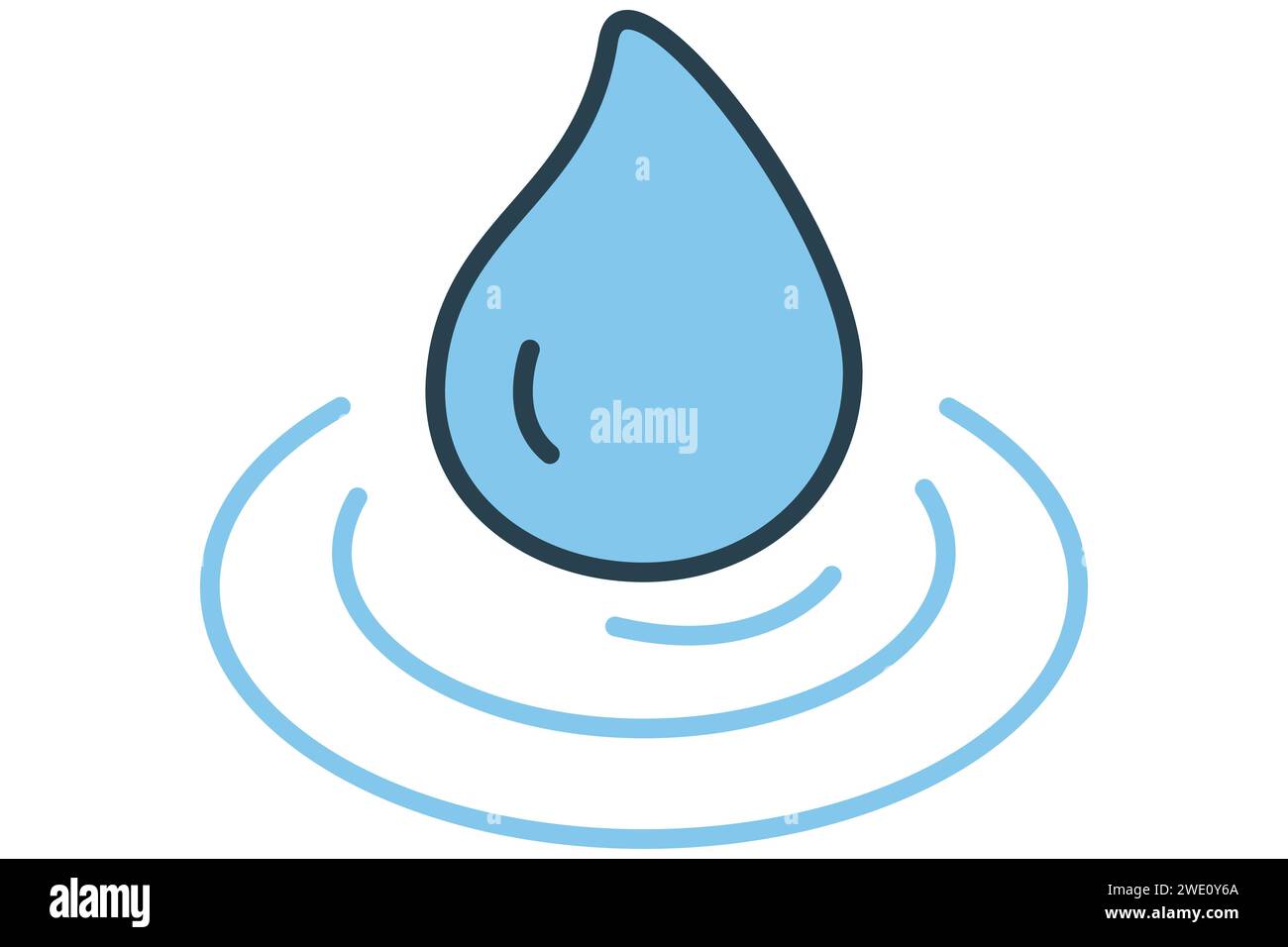 Droplet icon. icon related to hydration and skincare. flat line icon ...