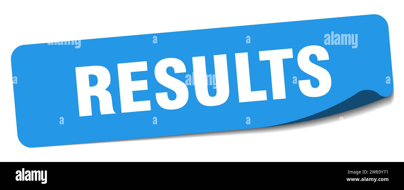 results sticker. results rectangular label isolated on white background ...