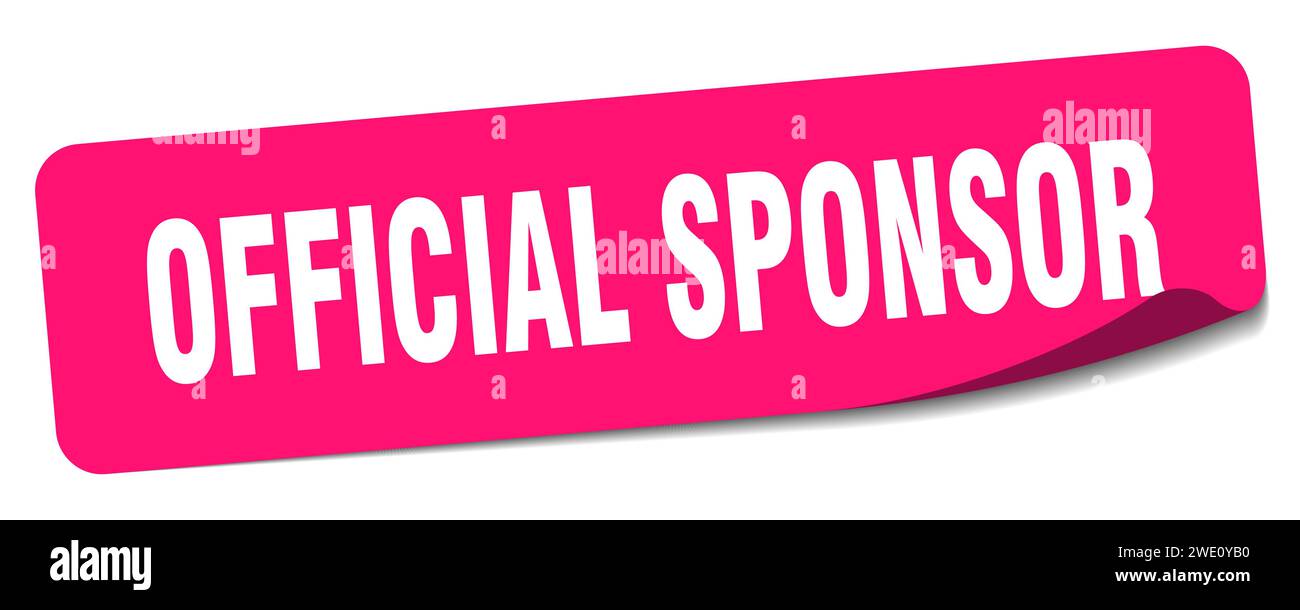 official sponsor sticker. official sponsor rectangular label isolated ...