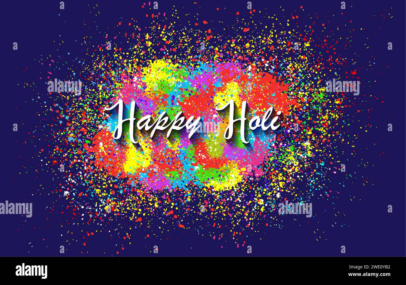 Happy Holi Indian Festival Banner, Colorful gulaal, powder color, party ...