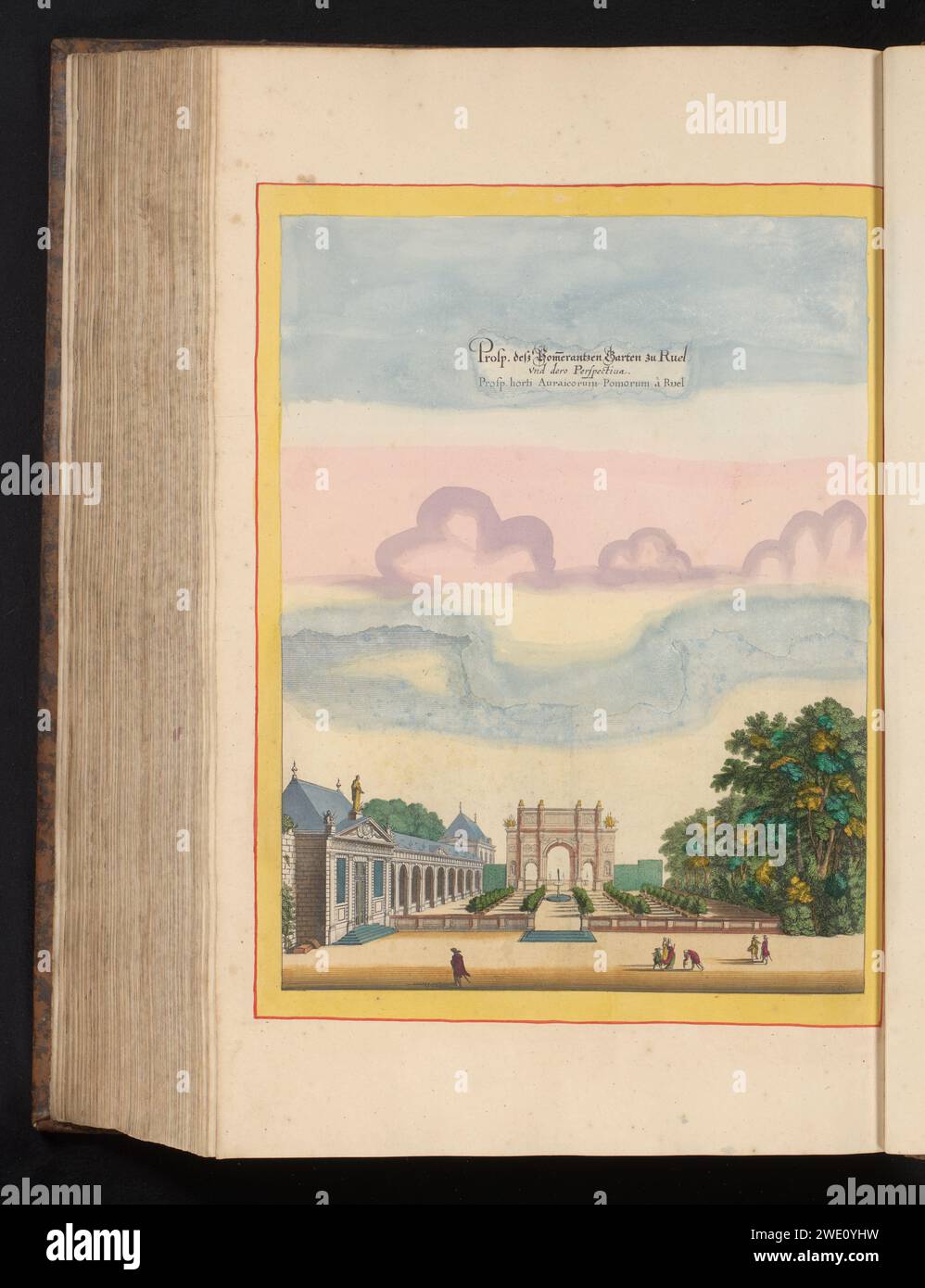 View of the Orangerie and a gate at Château du Val de Ruel, Matthäus ...