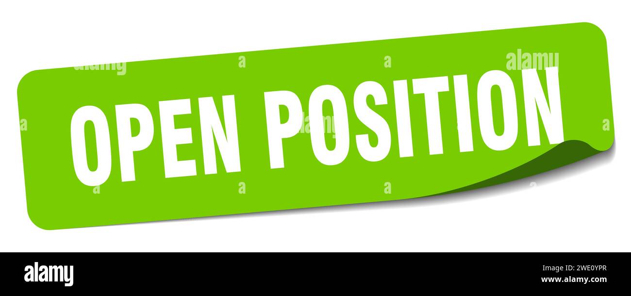 open position sticker. open position rectangular label isolated on ...