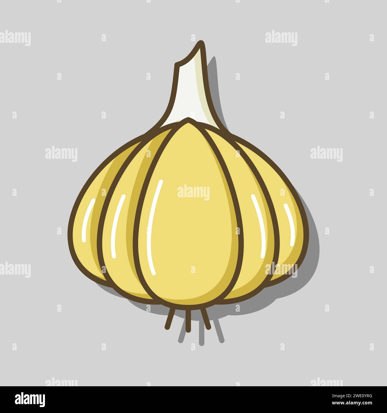 Garlic bulb, allium sativum isolated design vector icon. Vegetable sign ...