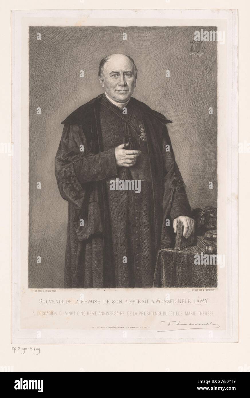 Portrait of a bishop, possibly Monsignor Lamy, Frans Lauwers, After ...