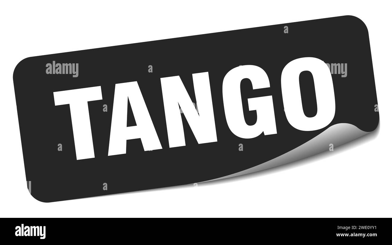 tango sticker. tango rectangular label isolated on white background ...
