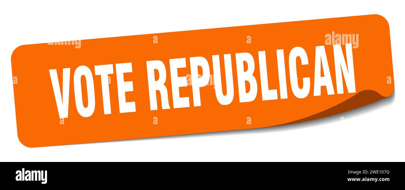 vote republican sticker. vote republican rectangular label isolated on ...