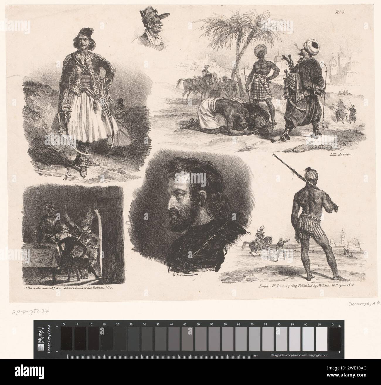 Six performances of human figures, Alexandre-Gabriel Decamps ...