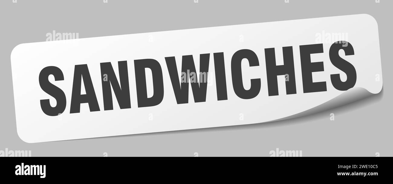 sandwiches sticker. sandwiches rectangular label isolated on white ...