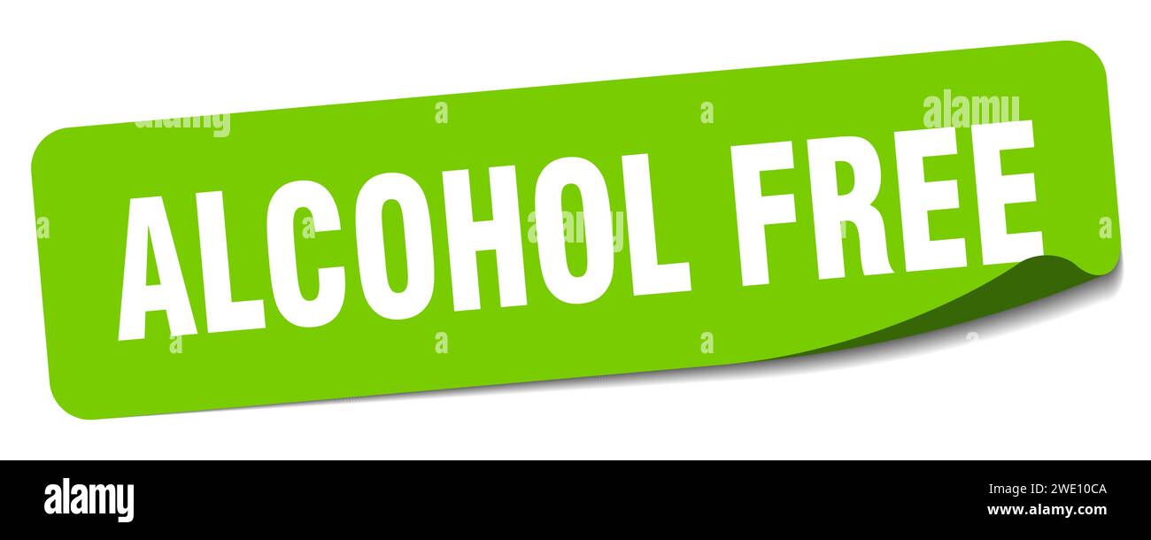 alcohol free sticker. alcohol free rectangular label isolated on white ...
