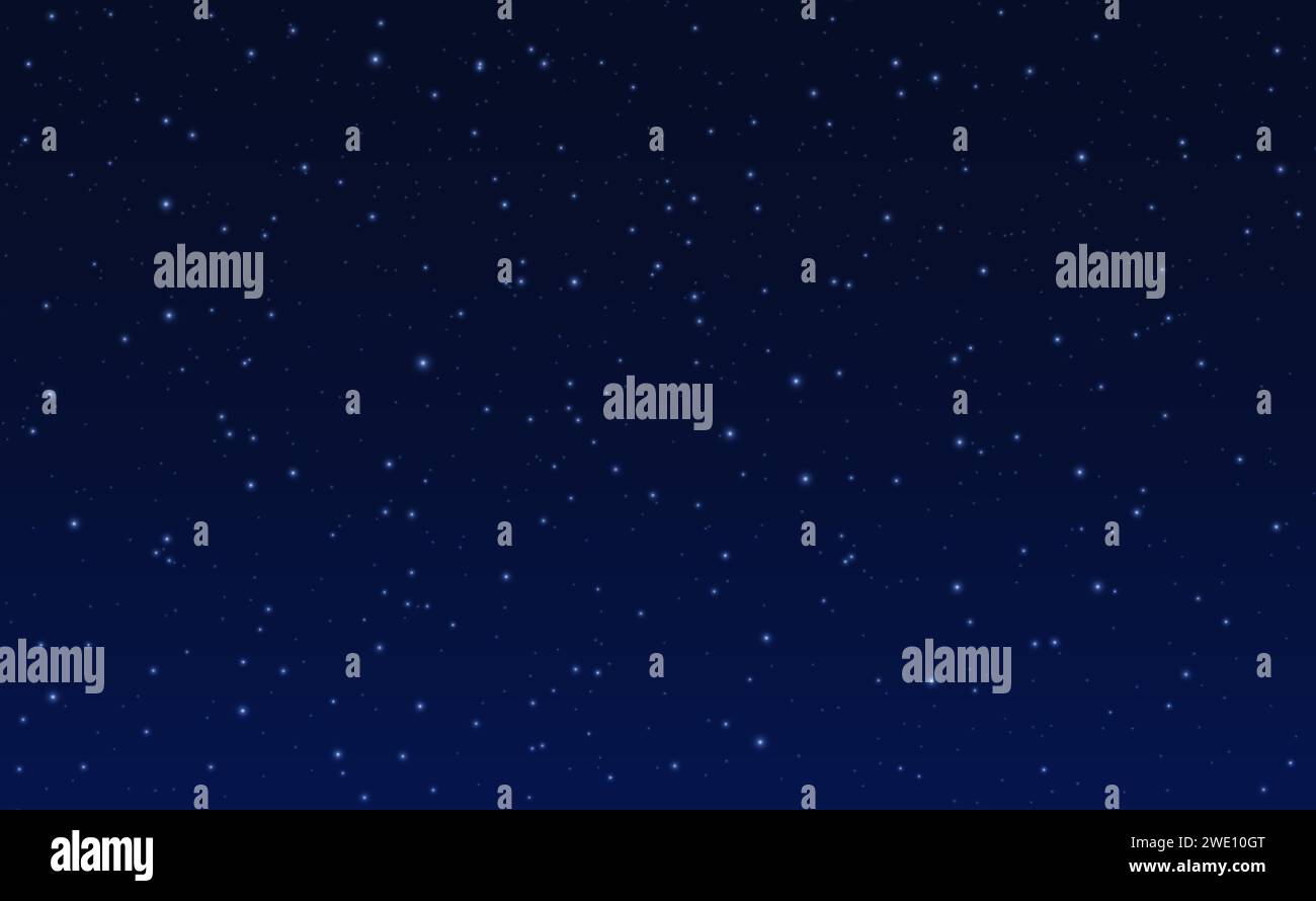 Night sky. Space starlight. Galaxy discovery. Dark black starry field ...