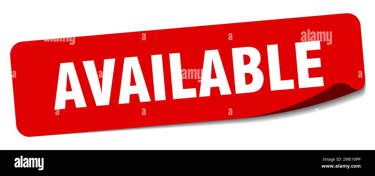 available sticker. available rectangular label isolated on white ...