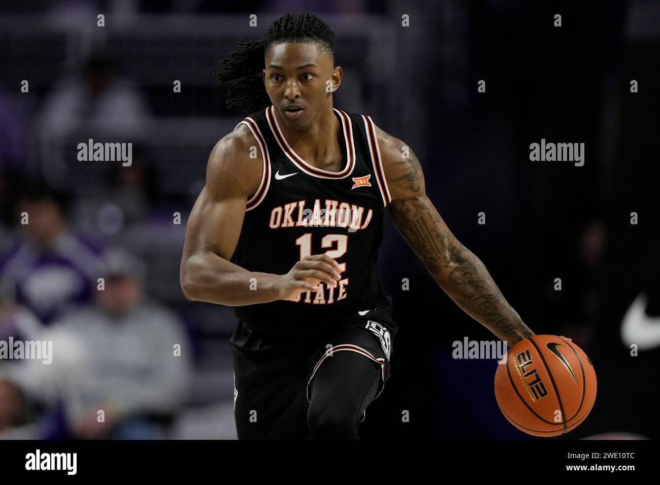 Oklahoma State guard Javon Small drives during the first half of an ...