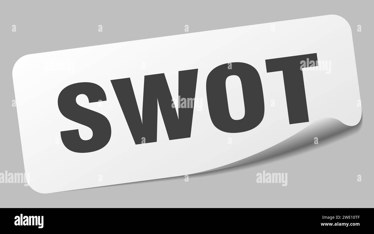 swot sticker. swot rectangular label isolated on white background Stock ...