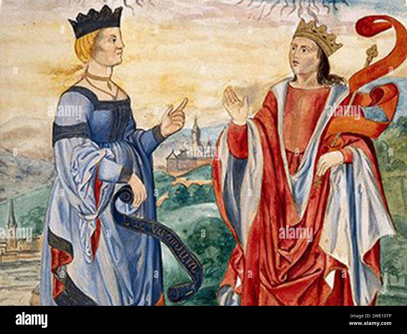 Alchemy - Mercury and sulfur personified - detail Stock Photo - Alamy