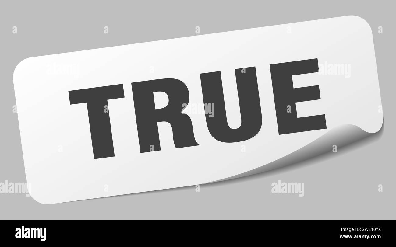 true sticker. true rectangular label isolated on white background Stock ...