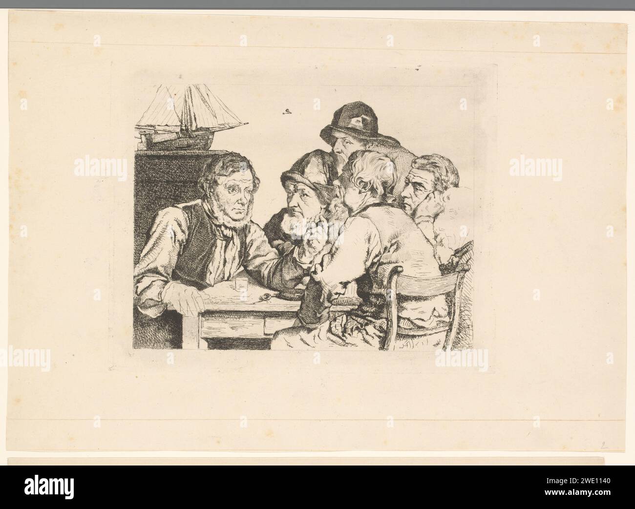 Sailors sat at the table listening to one of them, Piet Verhaert, c ...