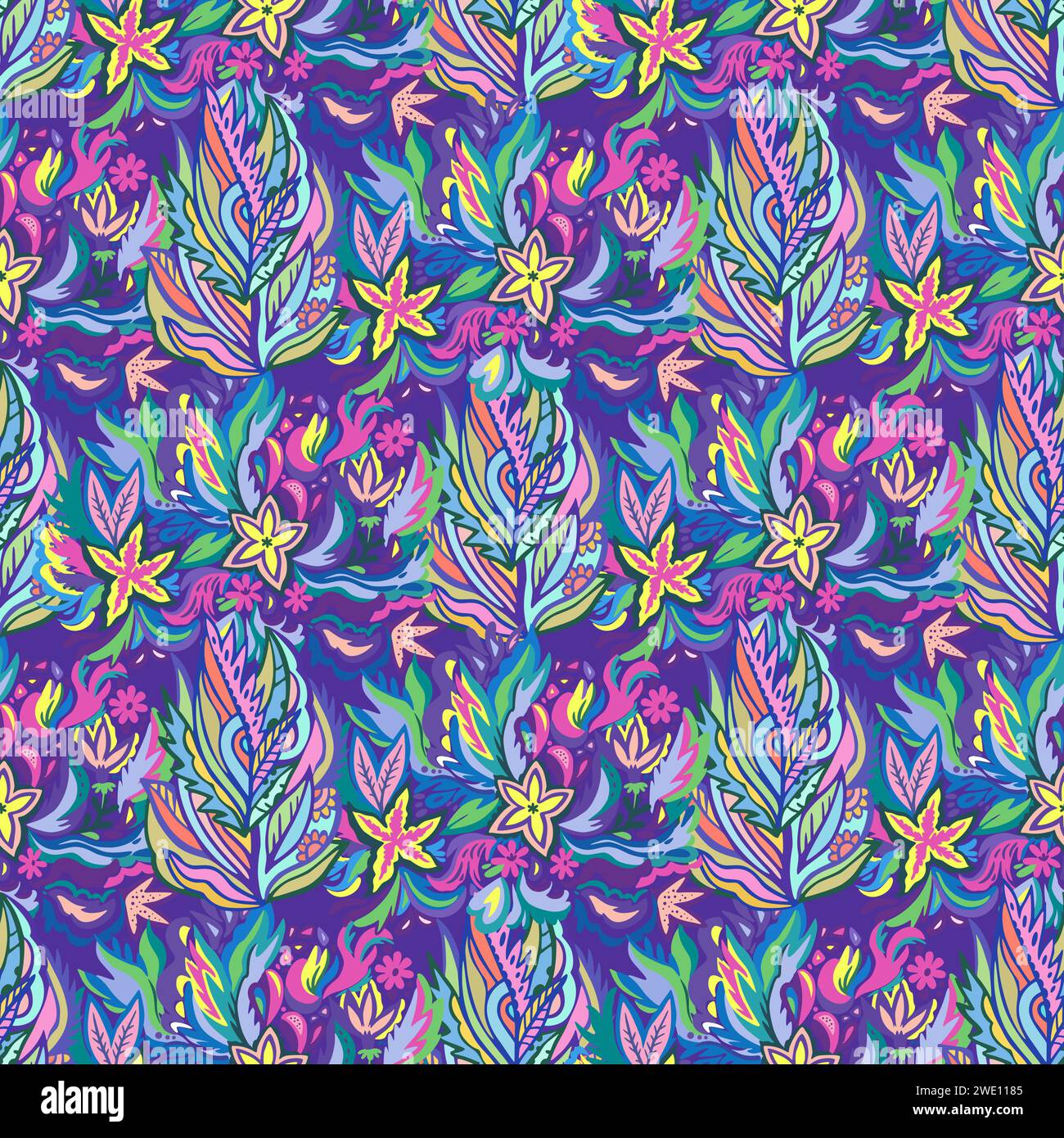 Colorful ornamental psychedelic pattern. Funky texture with colorful ...