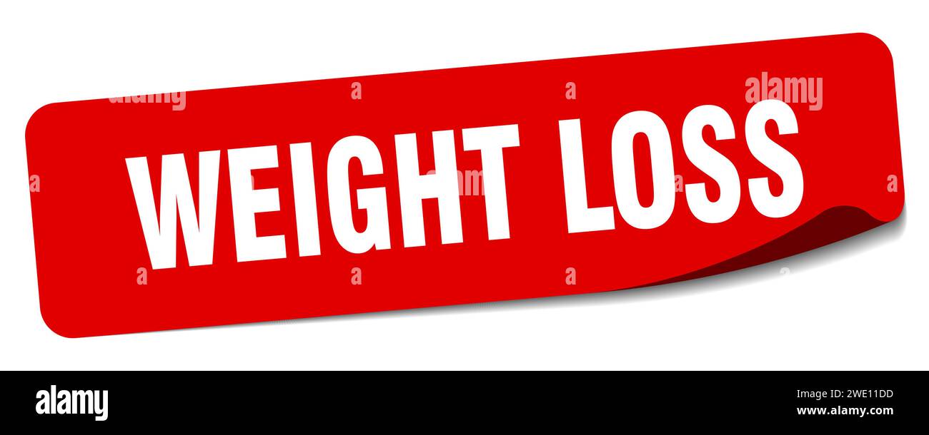 weight loss sticker. weight loss rectangular label isolated on white ...