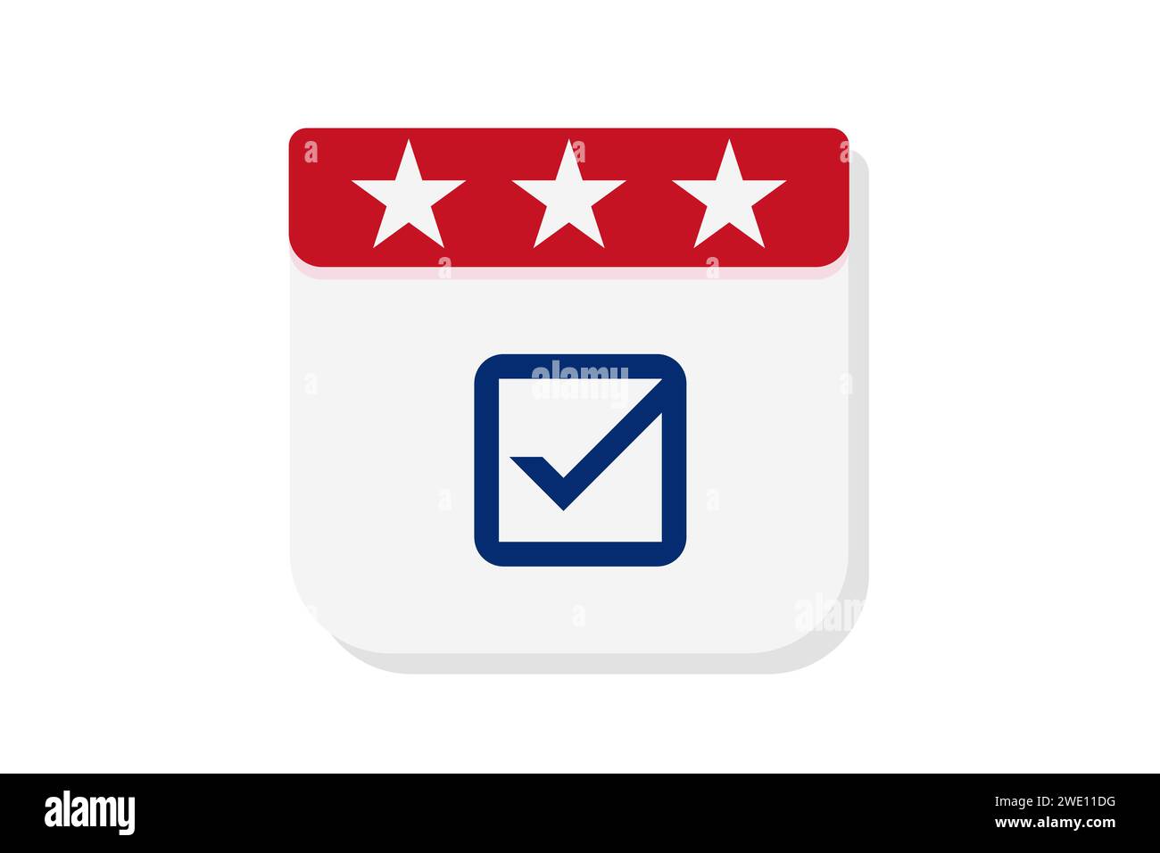 Elections reminder icon. Tear-off calendar with american star symbol ...