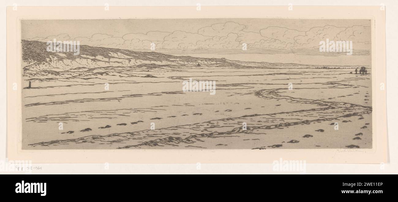 Strand, Maurits van der Valk, 1867 - 1918 print paper etching beach ...