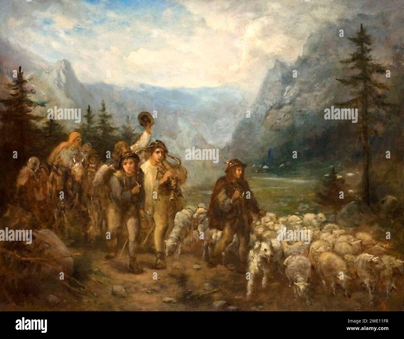 Aleksander Kotsis - Powrót juhasów z hal Stock Photo - Alamy