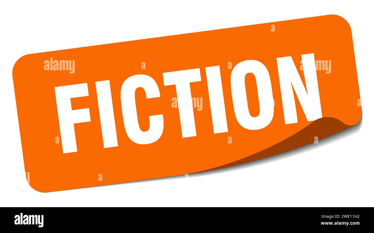 fiction sticker. fiction rectangular label isolated on white background ...