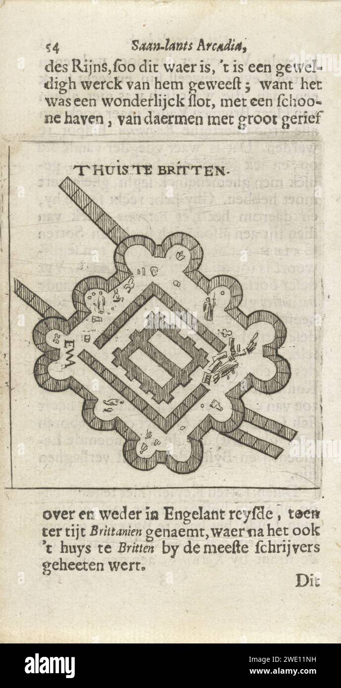 Map of the Brittenburg near Katwijk, Hendrik Jacobsz Soeteboom, 1658 ...